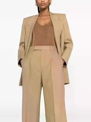 Saint Laurent High-waisted Tailored Trousers - Neutrals
