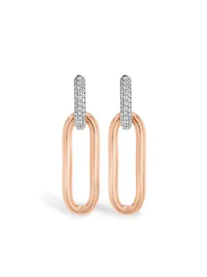 PRAGNELL 18kt Rose And White Gold Havana Diamond Earrings - Pink