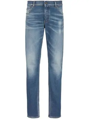 Balmain Mid-rise Slim-fit Jeans - Blue