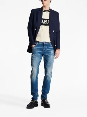 Balmain Mid-rise Slim-fit Jeans - Blue