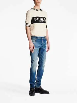 Balmain Mid-rise Slim-fit Jeans - Blue