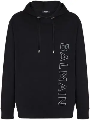 Balmain Logo-print Hoodie Sweater - Black