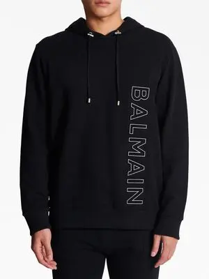 Balmain Logo-print Hoodie Sweater - Black