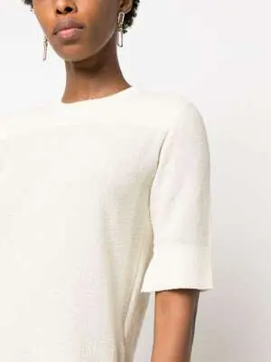 JIL SANDER Round-neck Knitted T-shirt - Neutrals