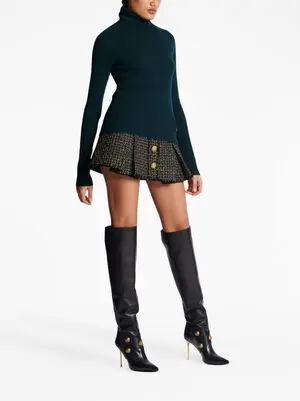 Balmain Logo-plaque Wool Jumper - Green