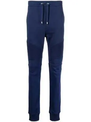 Balmain Logo-print Ribbed Track Pants - Blue