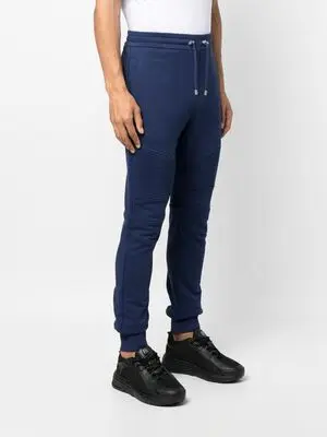 Balmain Logo-print Ribbed Track Pants - Blue