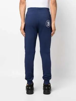 Balmain Logo-print Ribbed Track Pants - Blue