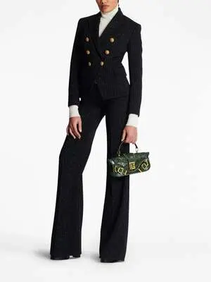 Balmain Lurex-detail Double-breasted Blazer - Black