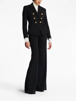 Balmain Lurex-detail Double-breasted Blazer - Black