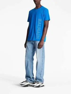 Balmain Logo-print Short-sleeved Cotton T-shirt