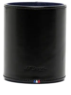 S.t. Dupont Line D Leather Pen Pot - Black