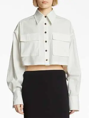 Proenza Schouler Poplin Cropped Shirt