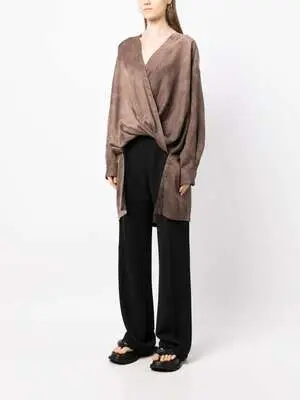 UMA WANG V-neck Asymmetric Blouse