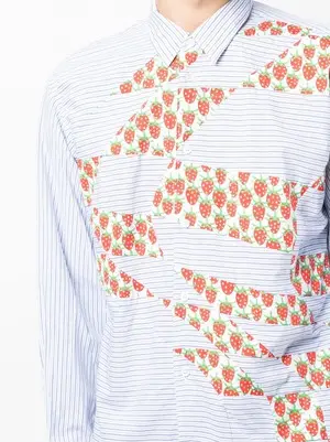 Comme Des Garçons X Brent Westfall Strawberry Patchwork Shirt