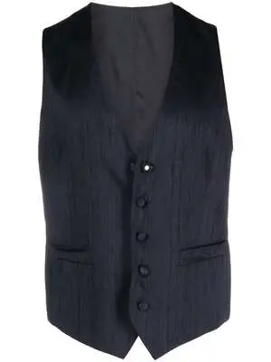 LARDINI Logo-patch Waistcoat - Blue
