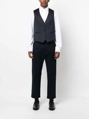 LARDINI Logo-patch Waistcoat - Blue
