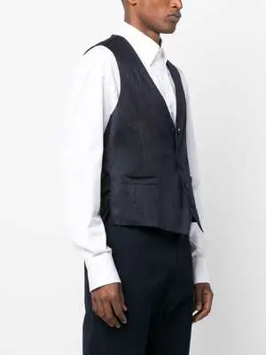 LARDINI Logo-patch Waistcoat - Blue