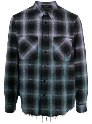 Amiri Plaid Logo-print Shirt - Purple