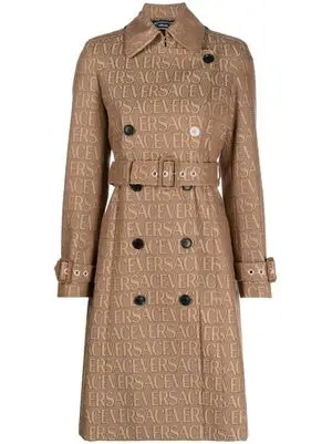 Versace Allover Jacquard Trench Coat