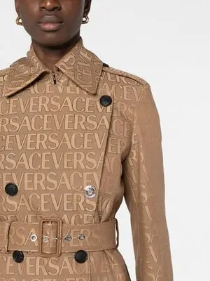Versace Allover Jacquard Trench Coat