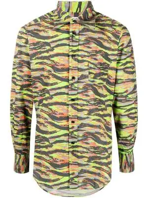 ERL Zebra-print Cotton Shirt - Green