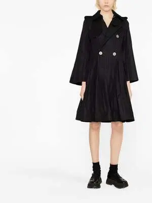 Sacai Double-breasted Peplum Coat