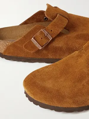 BIRKENSTOCK Boston Suede Clogs - Brown