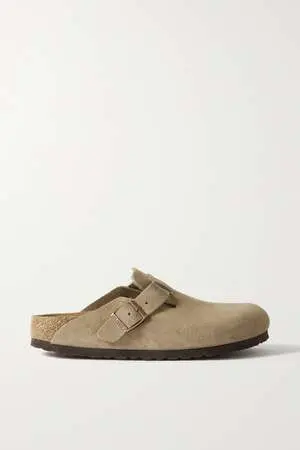 BIRKENSTOCK Boston Suede Clogs - Brown