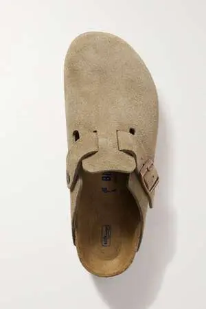 BIRKENSTOCK Boston Suede Clogs - Brown