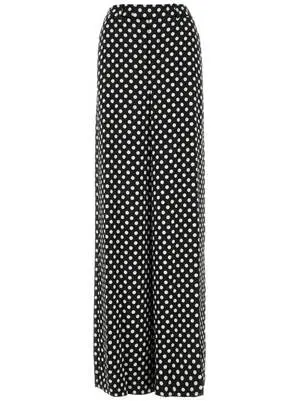 Saint Laurent Polka-dot Silk Trousers - Black