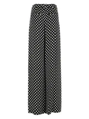 Saint Laurent Polka-dot Silk Trousers - Black