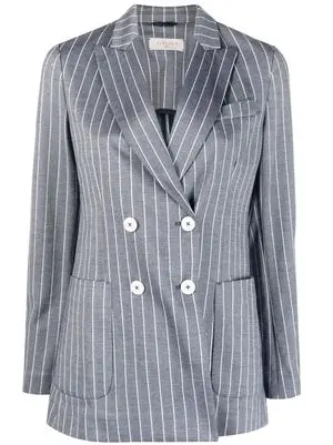 CIRCOLO 1901 Pinstripe Double-breasted Blazer - Blue