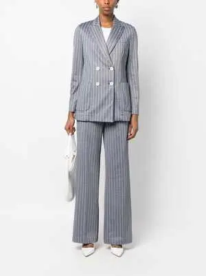 CIRCOLO 1901 Pinstripe Double-breasted Blazer - Blue