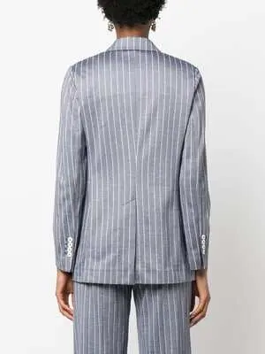 CIRCOLO 1901 Pinstripe Double-breasted Blazer - Blue