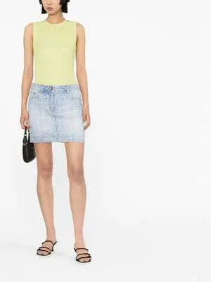 Versace Logo Denim Mini Skirt