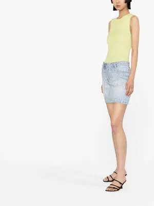 Versace Logo Denim Mini Skirt