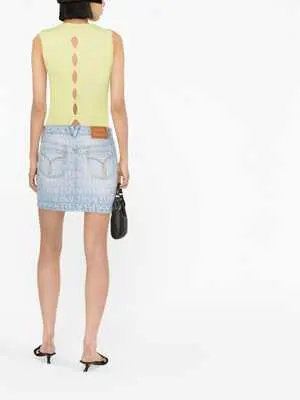 Versace Logo Denim Mini Skirt