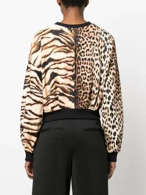 Roberto Cavalli Animal-print Long-sleeve Blouse