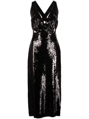 Khaite The Milo Sequinned Midi Dress - Black