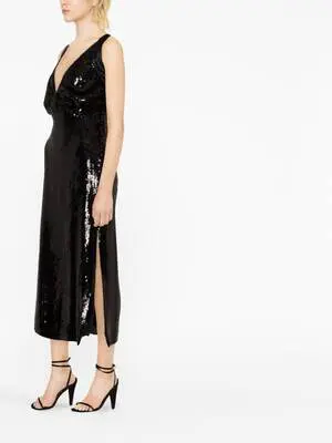 Khaite The Milo Sequinned Midi Dress - Black
