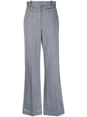 CIRCOLO 1901 Pinstriped Flared Trousers - Blue