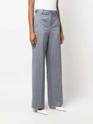 CIRCOLO 1901 Pinstriped Flared Trousers - Blue