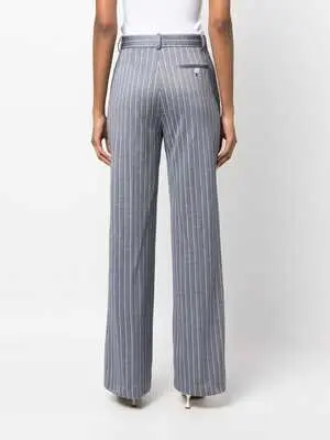 CIRCOLO 1901 Pinstriped Flared Trousers - Blue