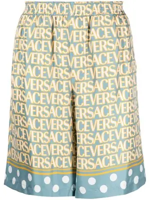 Versace Allover Silk Shorts