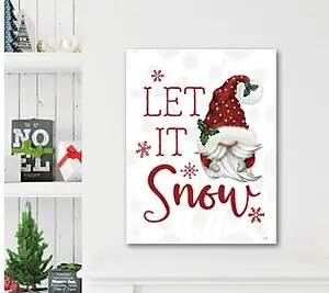 COURTSIDE MARKET Let In Snow Gnome 16x20 Canvas Wall Art - One-color