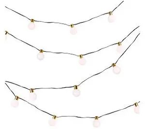 GERSON INTERNATIONAL White And Gold Light Garland With 30 Lights Rson Co - One-color