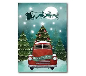 COURTSIDE MARKET Santas Sleigh 12x18 Canvas Wal L Art - One-color