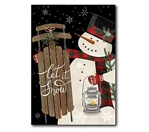 COURTSIDE MARKET Snowman 12x18 Canvas Wall Art - One-color
