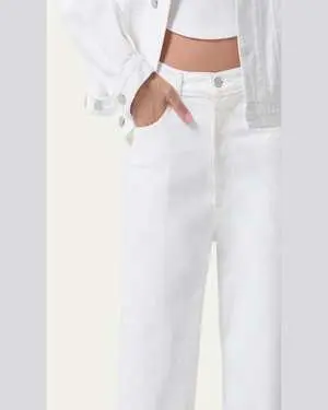 AGOLDE Low-rise Wide-leg Jeans - White